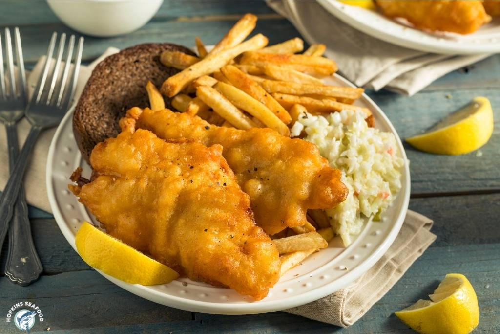 Frozen Beer Battered Cod - 10 Lbs. Case - Hopkins Seafood